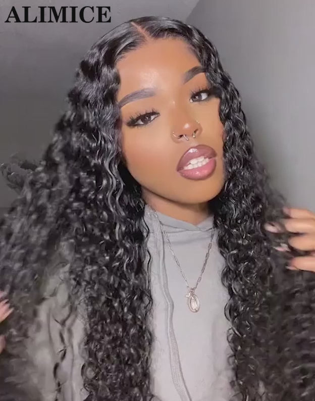 Wear and Go Water Wave Glueless Lace Human Hair Wigs Pre Cut Lace Wig ...